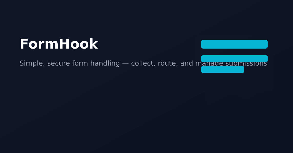 FormHook: Form Submissions Without a Backend